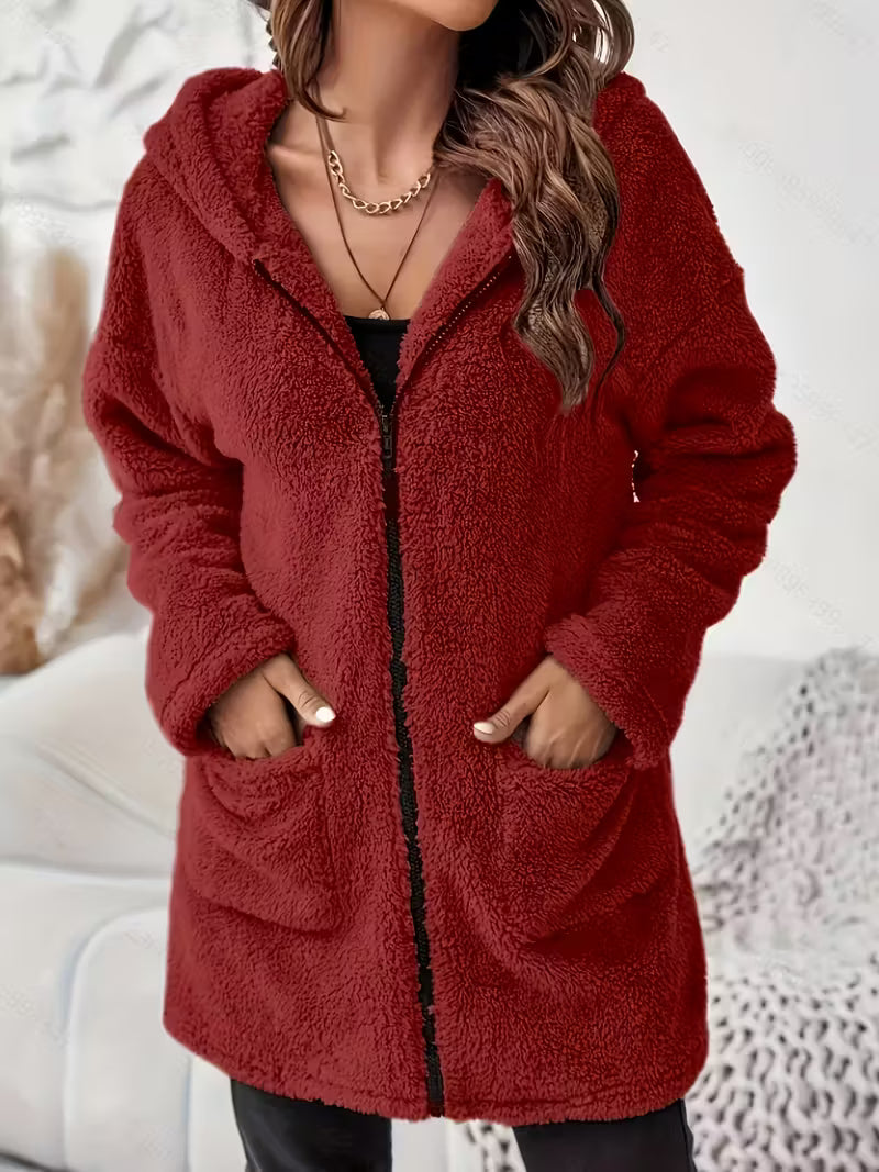 KAYLA™ PLUS-SIZE WOMEN'S WINTER PLUSH HOODED JACKET – BY ROSE CANADA